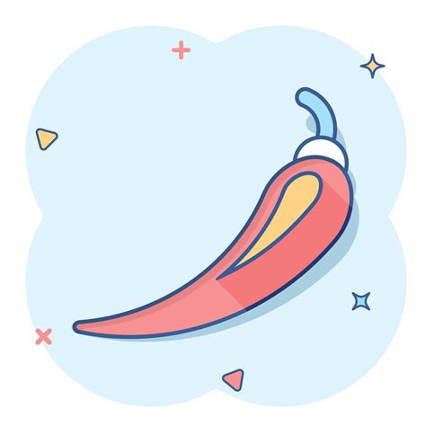 Vector Cartoon Chili Pepper Icon In Comic Style Spicy Peppers Concept