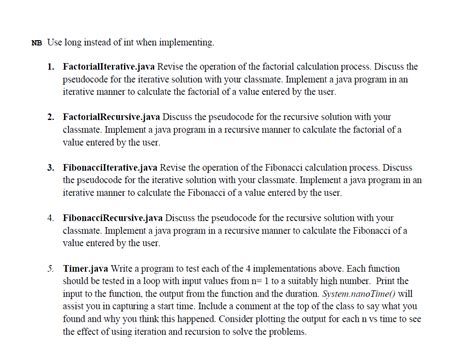 Solved 1 Factorialiterativejava Revise The Operation Of