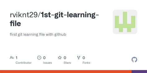 github rviknt29 1st git learning file first git learning file with