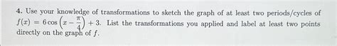 Solved Use Your Knowledge Of Transformations To Sketch The