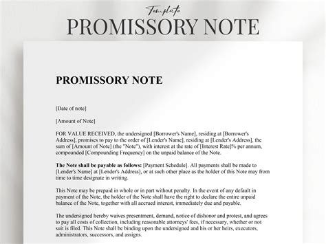 Promissory Note Word Documents