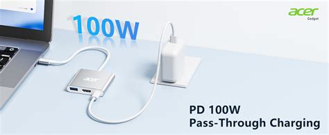 Amazon Com Acer Usb C To Hdmi Adapter K Usb C Hub With W Pd Usba Port Hdmi To Usbc