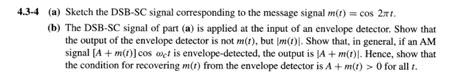 Solved 4 3 4 A Sketch The Dsb Sc Signal Corresponding To