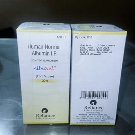 Alburel Injection Reliance 20100 Ml At ₹ 4100piece In Ranchi Id