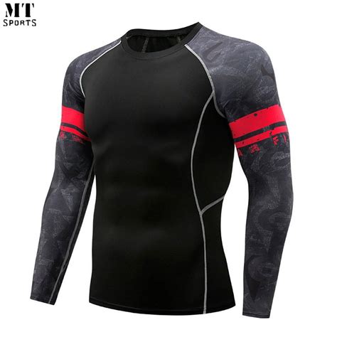 Buy Mt Sports Mens Long Sleeve Yoga Fitness Print T Shirt Top Blouse