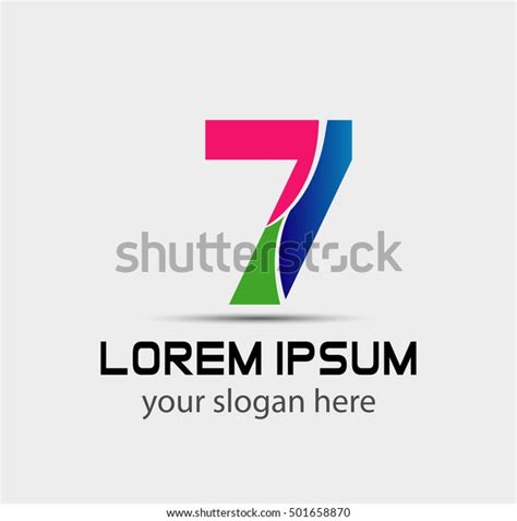 Number Seven 7 Logo Icon Template Stock Vector Royalty Free 501658870