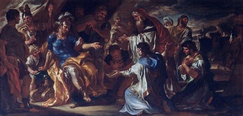 Priam King Of Troy Begging Achilles For The Body Of Hector Compton
