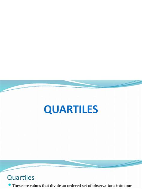 Quartiles Pdf Career And Growth Science And Mathematics