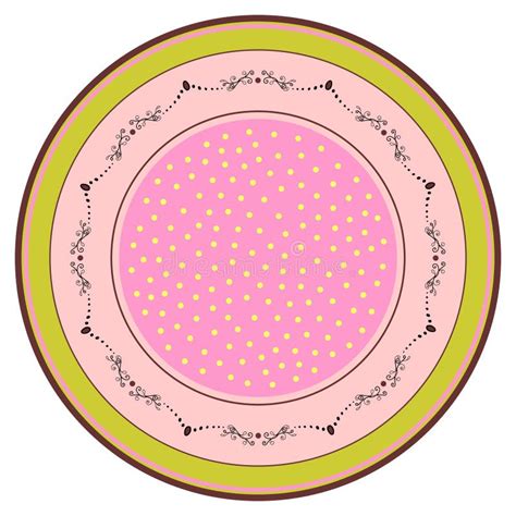 Cute Colorful Circular Abstract Pattern Plate With Stripes And