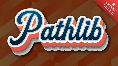 Pathlib Modern 3d Text Effect Generator
