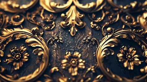 Premium Photo Golden Antique Wallpaper Classic Vintage Background