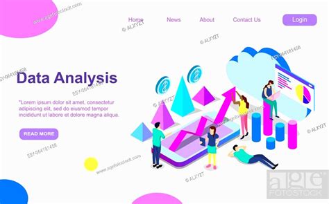 Data Analysis Modern Flat Design Isometric Concept Analytics And People Concept Stock Vector