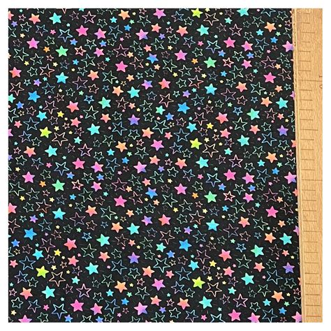 Barevné Hvězdičky Na černé Jersey