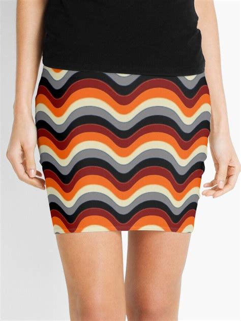 70s Style Wavy Pattern Mini Skirt For Sale By Gillymc 70s Fashion