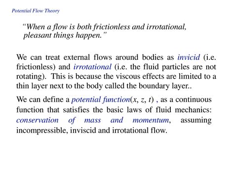 Potential Flow Theory Docsity
