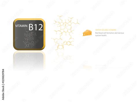Illustration Of The Molecular Structure Of Vitamin B12 Cobalamin With