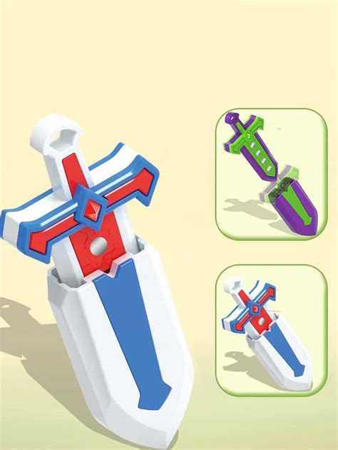 3d Printed Sword Decompression Toy Push Card Big Sword Scabbard Sword