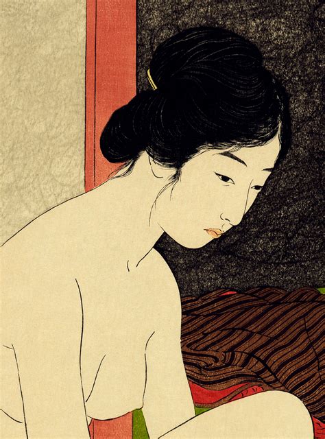 Vintage Japanese Nude Woman Art Print Asian Wall Decor Etsy