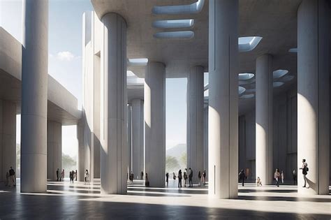 Premium Photo Conceptual Architecture Column Between Space For