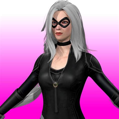 Black Cat Rigged Spiderman Series 3d Model