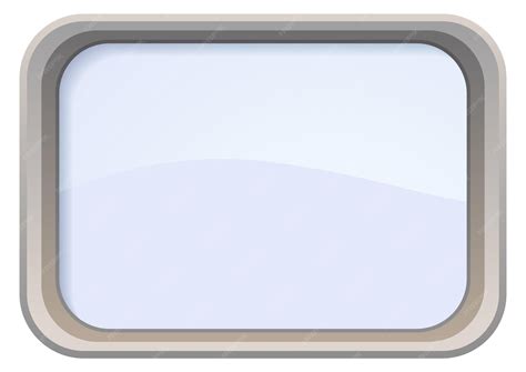 Premium Vector Airplane Window Rectangular Glass Frame Metal Porthole