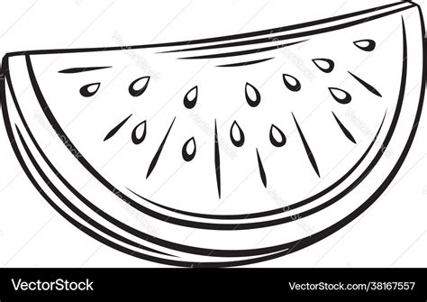 Watermelon Slice Outline Royalty Free Vector Image