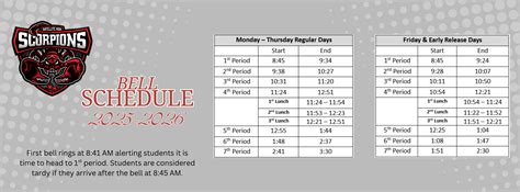 Bell Schedule Satellite High