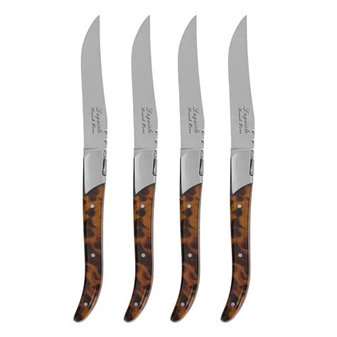 Tortoise Shell 4 Piece Laguiole Steak Knife Set Tyler Tate