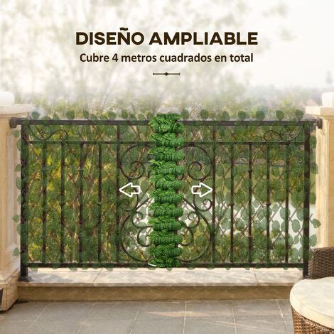 Outsunny 2 Setos Artificiales En Rollo 2x1 M Cada Pieza Seto Artificial