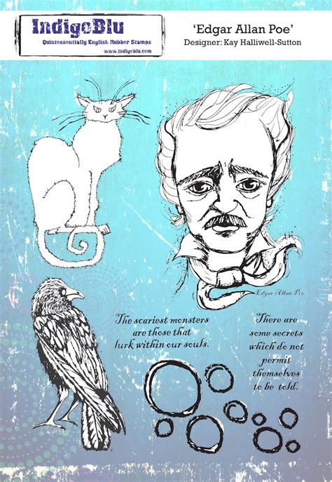 Edgar Allan Poe A5 Red Rubber Stamp Indigoblu