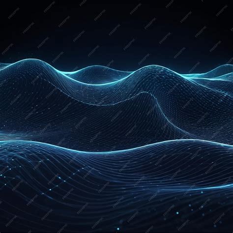 Particle Background With Wave Illustration Premium Ai Generated Image