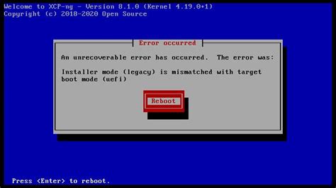 Xcp Ng Boot Recovery Resolved Computer Hardware And Server