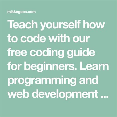 Teach Yourself How To Code With Our Free Coding Guide For Beginners Learn Programming And Web
