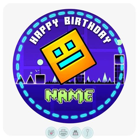 Geometry Dash Edible Cake Topper Edible Cake Toppers