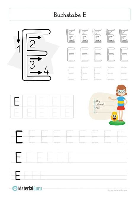 Kostenlose Arbeitsblätter Und Übungen Zum Buchstaben E Für Den Deutsch