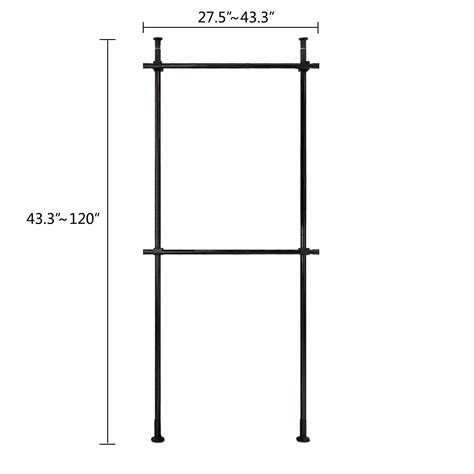 2tier Stainless Steel Closet Organizer Garment Rack Clothes Storage Hanger Shelf Ebay