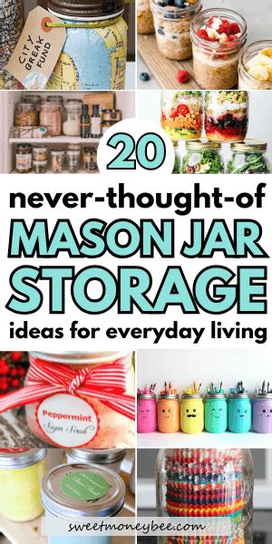 20 Best Mason Jar Storage Ideas To Save Space Sweet Money Bee