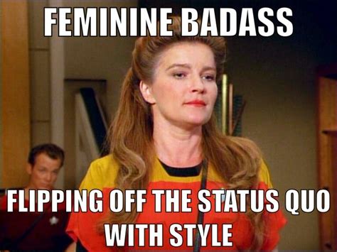 Janeway Long Hair Captain Star Trek Feminine Badass Girl Woman Meme