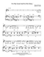 For My Good And For His Glory Sheet Music Peck Music Publishing