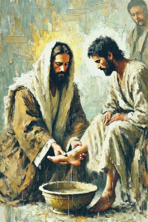 Christian Art Washing The Feet Of His Disciples Printable Download