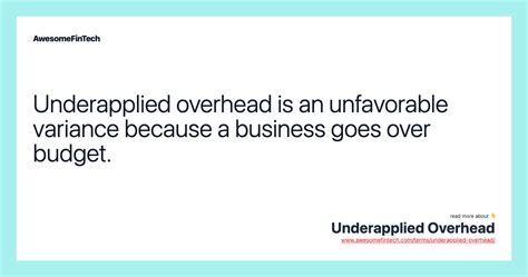 Underapplied Overhead Awesomefintech Blog
