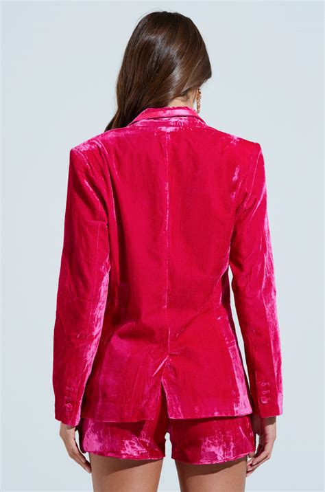 Pretty In Pink Velvet Blazer Akira