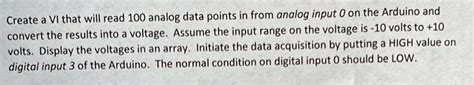 SOLVED Use LabVIEW To Interface An Arduino And Read Analog Data Points From Analog Input