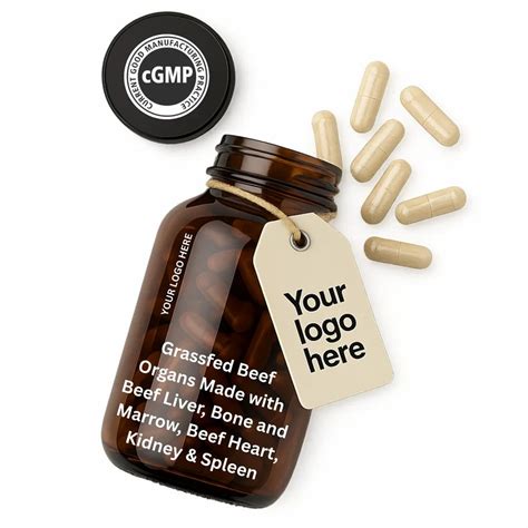 Grass Fed Beef Organ Complex Capsules Private Label Supplements
