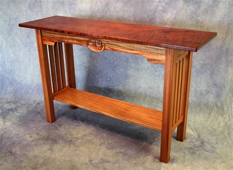 Hall Table In Mahogany And Figured Maple Montana Fine Furniture