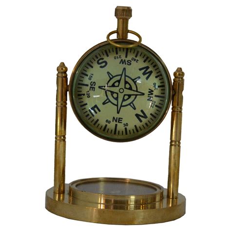Golden Nautical Brass Watch With Compass Size 10 Cms For Industrial