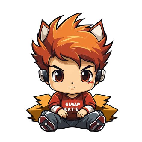 Premium Vector Red Boy Fox Gamer Chibi