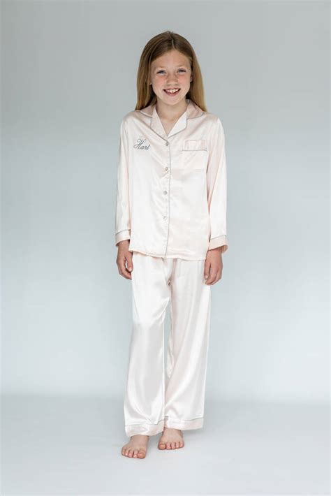 Personalised Girls Pink Satin Pyjamas By Mini Lunn