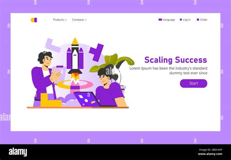 The Illustration Represents A Modern Workplace Focused On Success And