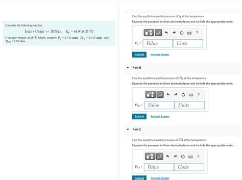 Solved Find The Equilibrium Partial Pressure Of I2 At This